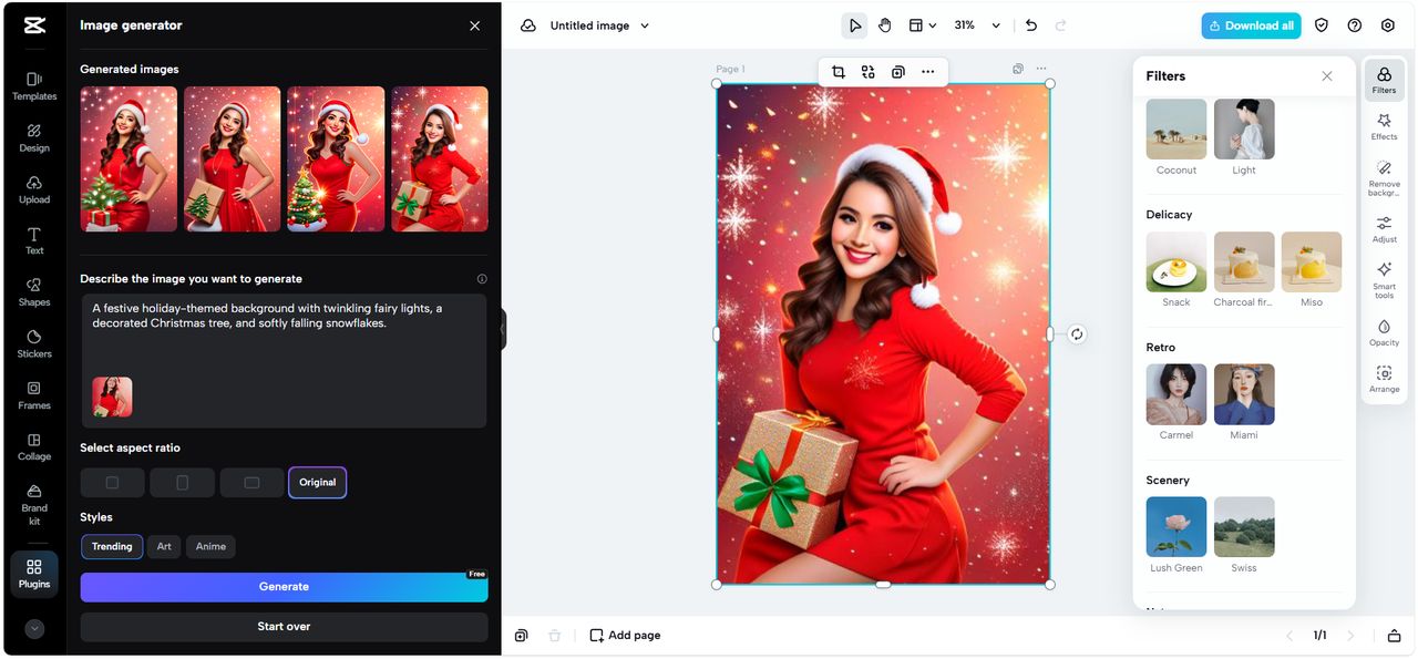 AI background generator that syncs designs across multiple devices